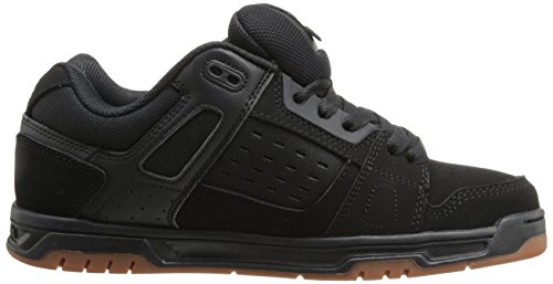 DC Men's Stag Low Top Skate Shoe, Black/Gum, 11 D US