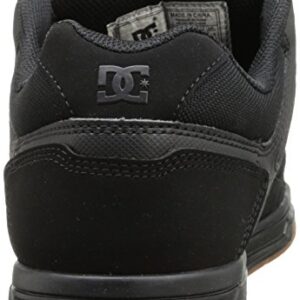 DC Men's Stag Low Top Skate Shoe, Black/Gum, 11 D US