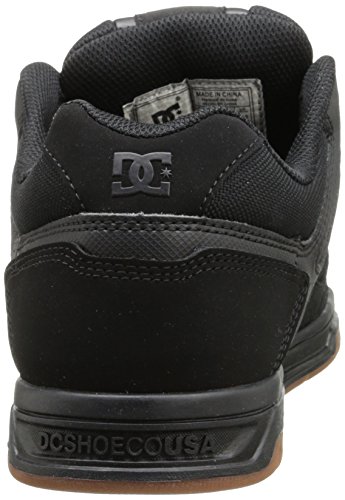 DC Men's Stag Low Top Skate Shoe, Black/Gum, 11 D US