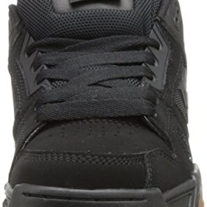 DC Men's Stag Low Top Skate Shoe, Black/Gum, 11 D US