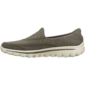 skechers performance women's go walk 2 super sock slip-on walking shoe,old charcoal,8.5 m us