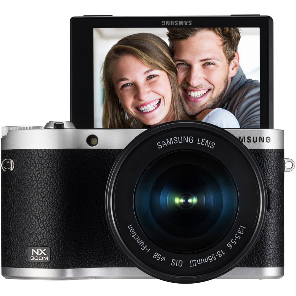 Samsung NX300M 20.3MP CMOS Smart WiFi & NFC Mirrorless Digital Camera with 18-55mm Lens and 3.3" AMOLED Touch Screen (Black)