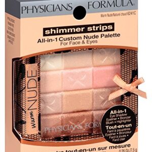 Physicians Formula Shimmer Strips Custom All-in-1 Nude Palette for Face & Eyes Warm Nude