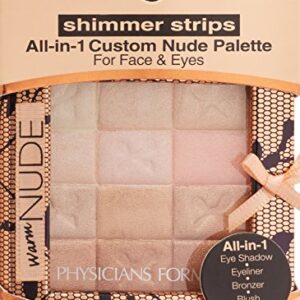 Physicians Formula Shimmer Strips Custom All-in-1 Nude Palette for Face & Eyes Warm Nude