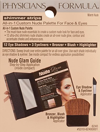 Physicians Formula Shimmer Strips Custom All-in-1 Nude Palette for Face & Eyes Warm Nude