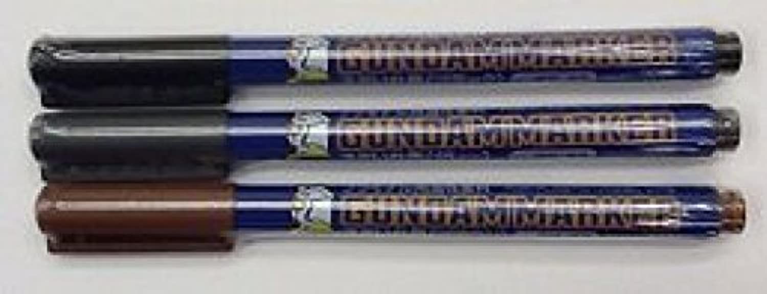 GSI Creos Gundam Marker Value Set -GM01&02&03- (Black, Gray, Brown)