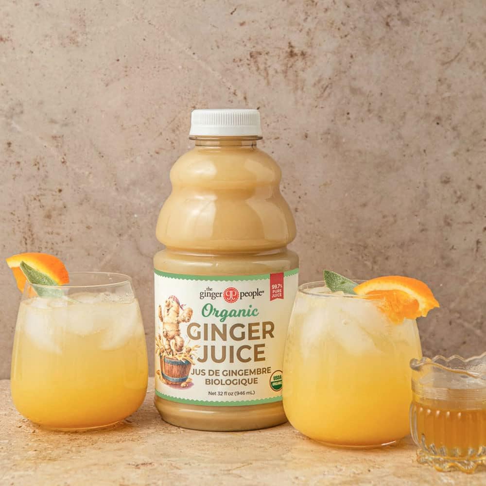 Organic Ginger Juice, 99% Pure Ginger Juice by The Ginger People – Drug Free Digestive Health, Original Flavor, Premium Quality Organic Ginger Juice, 32 Fl oz Bottle (Pack of 1)