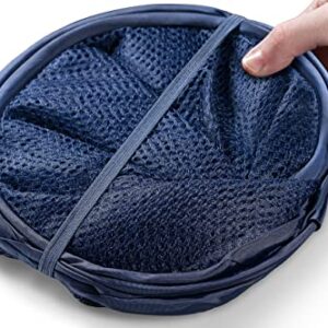 Handy Laundry Collapsible Mesh Foldable Hamper 14" x 14' x 24" Navy Blue