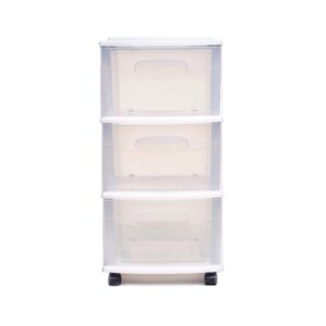 HOMZ Home Products International 3-Drawer Cart, Medium, White