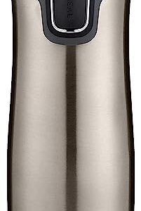 Contigo West Loop Stainless Steel Vacuum-Insulated Travel Mug with Spill-Proof Lid, Keeps Drinks Hot up to 5 Hours and Cold up to 12 Hours, 16oz Steel/Black