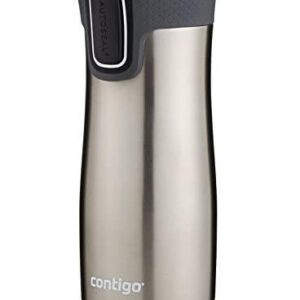 Contigo West Loop Stainless Steel Vacuum-Insulated Travel Mug with Spill-Proof Lid, Keeps Drinks Hot up to 5 Hours and Cold up to 12 Hours, 16oz Steel/Black