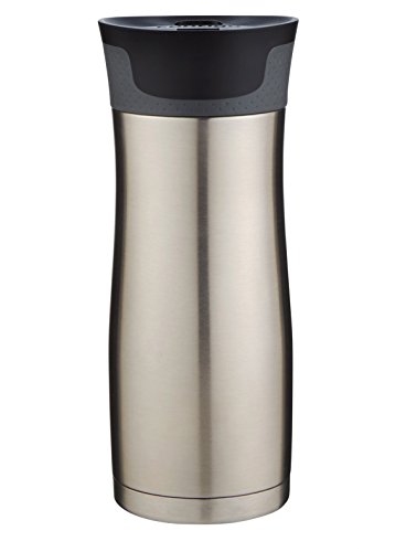 Contigo West Loop Stainless Steel Vacuum-Insulated Travel Mug with Spill-Proof Lid, Keeps Drinks Hot up to 5 Hours and Cold up to 12 Hours, 16oz Steel/Black