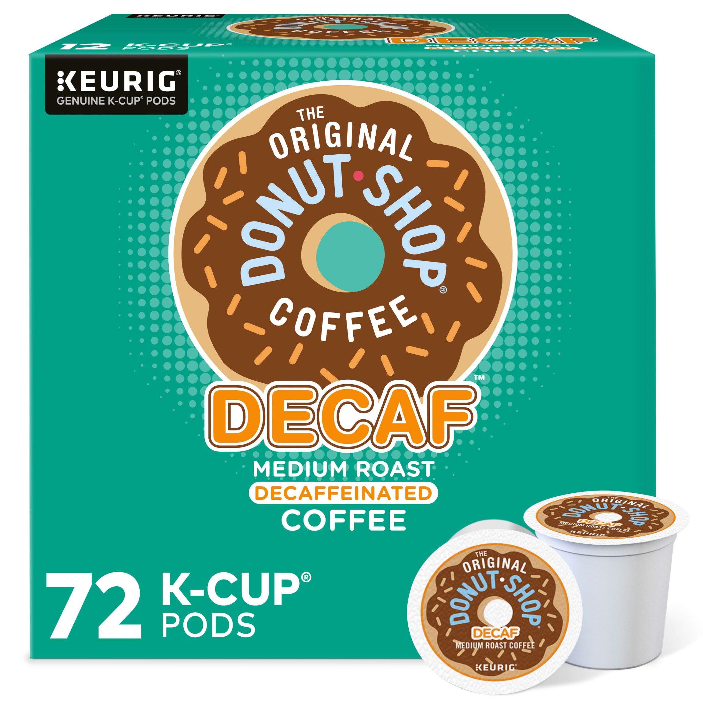 The Original Donut Shop Decaf Keurig Single-Serve K-Cup Pods, Medium Roast Coffee, 72 Count (6 Packs of 12)