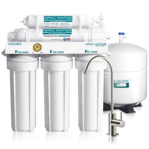 apec water systems roes-50 essence series top tier 5-stage wqa certified ultra safe reverse osmosis drinking water filter system