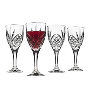 godinger wine glasses, stemmed wine glass goblets - dublin platinum - 9oz, set of 4