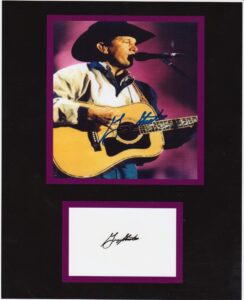 george strait 8 x 10 autograph photo display on glossy photo paper