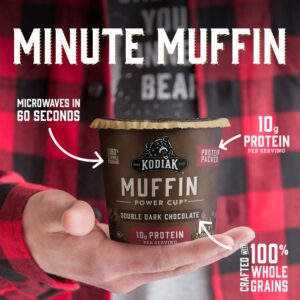 Kodiak Cakes Minute Muffins, Double Dark Chocolate, 2.36 Ounce (Pack of 12) (Packaging May Vary)