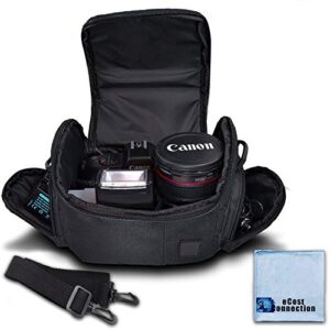 ecostconnection medium soft padded camera equipment bag/case for nikon, canon, sony, pentax, olympus panasonic, samsung & many more