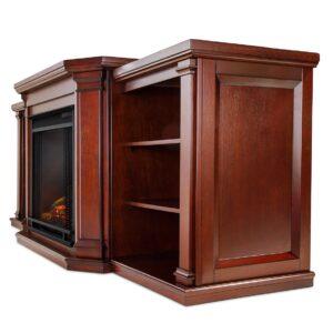 Valmont Media Electric Fireplace in Dark Mahogany by Real Flame