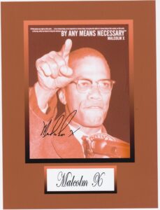 kirkland malcolm x 8 x 10 autograph photo on glossy photo paper