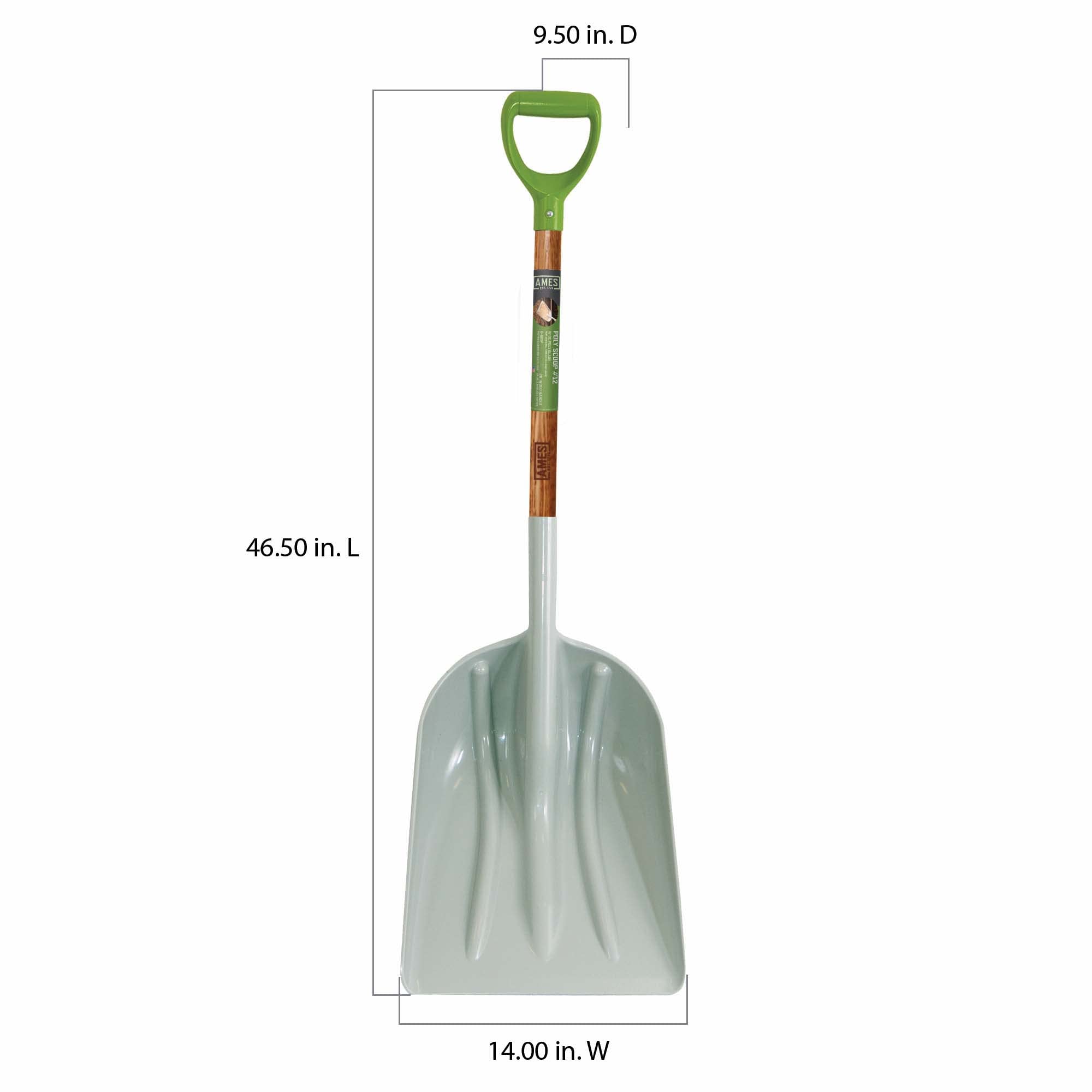 AMES 2682700 Poly Scoop with Hardwood Handle and D-Grip, 46-Inch