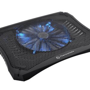 Thermaltake Massive V20 Steel Mesh Panel Single 200mm Blue LED Fan Adjustable Speed Control 10"-17" Laptop Notebook Cooling Pad CL-N004-PL20BL-A