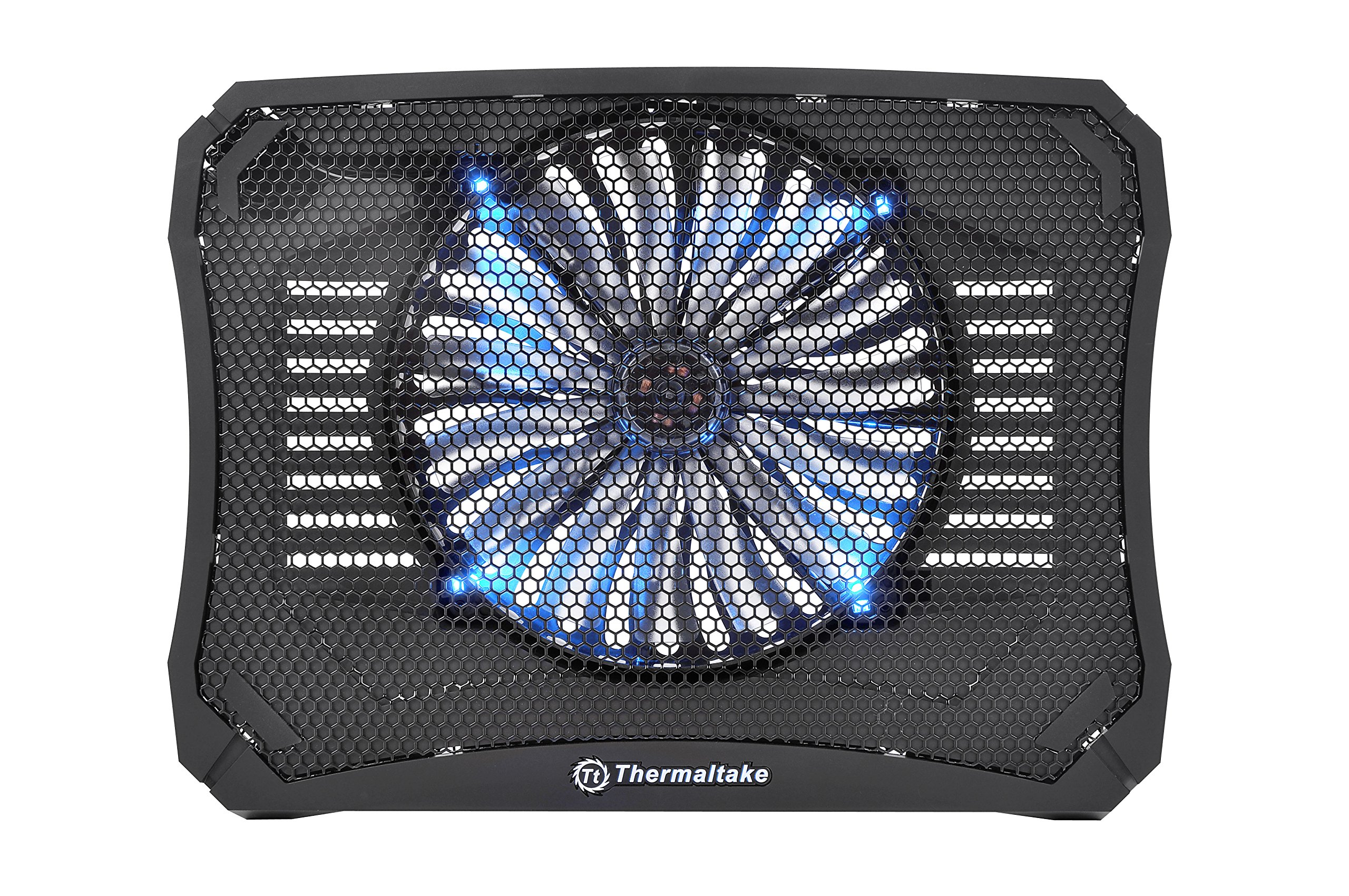 Thermaltake Massive V20 Steel Mesh Panel Single 200mm Blue LED Fan Adjustable Speed Control 10"-17" Laptop Notebook Cooling Pad CL-N004-PL20BL-A