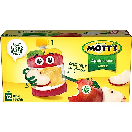 Mott's Original Applesauce, 3.2 oz clear pouches, 12 Count (Pack of 4)