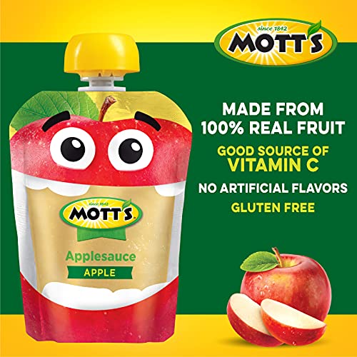 Mott's Original Applesauce, 3.2 oz clear pouches, 12 Count (Pack of 4)