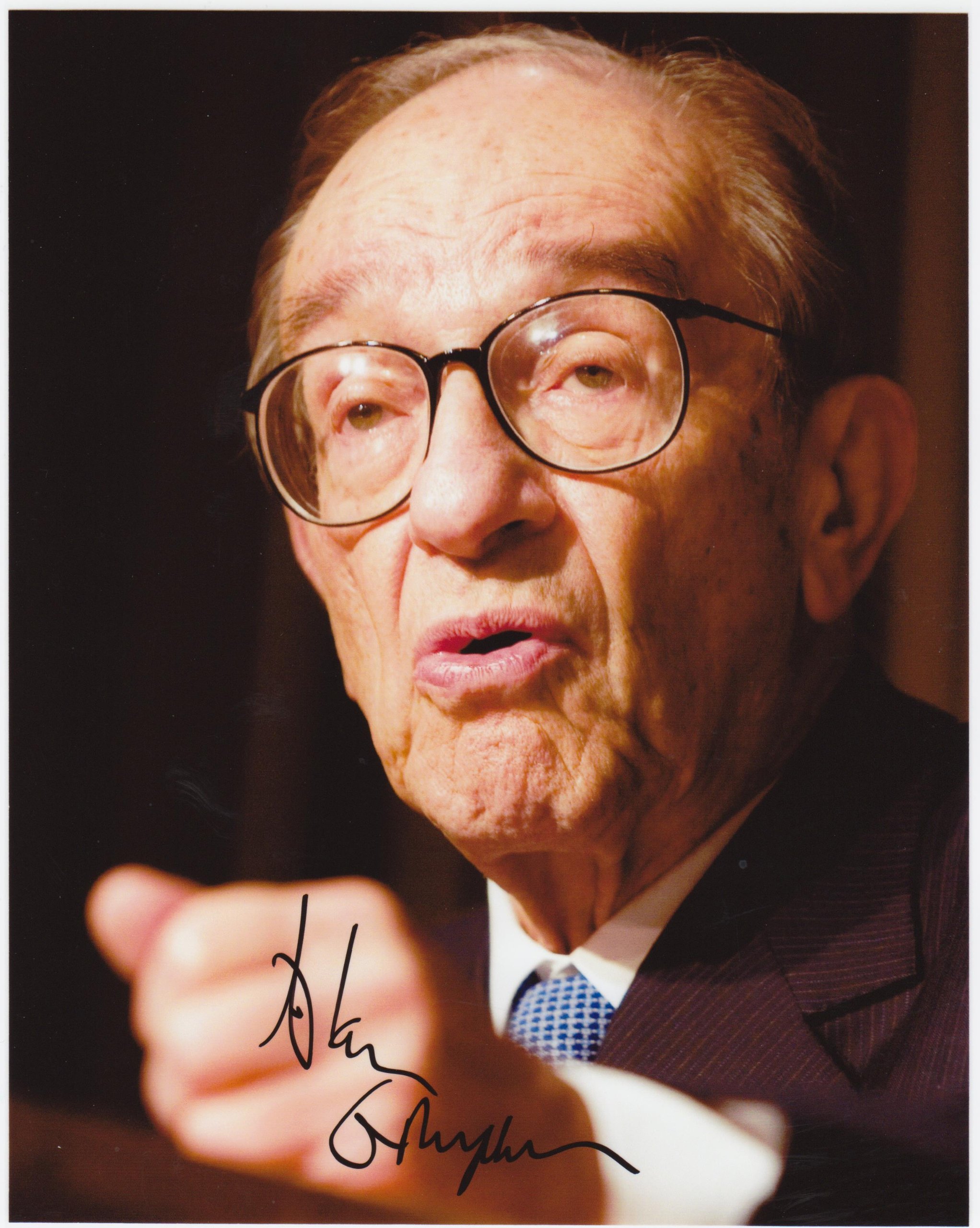 Kirkland Signature Alan Greenspan 8 X 10 Photo Display Autograph on Glossy Photo Paper