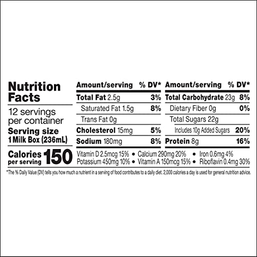 Horizon Organic Shelf-Stable 1% Low Fat milk Boxes, Chocolate, 12 Count(Pack of 1)