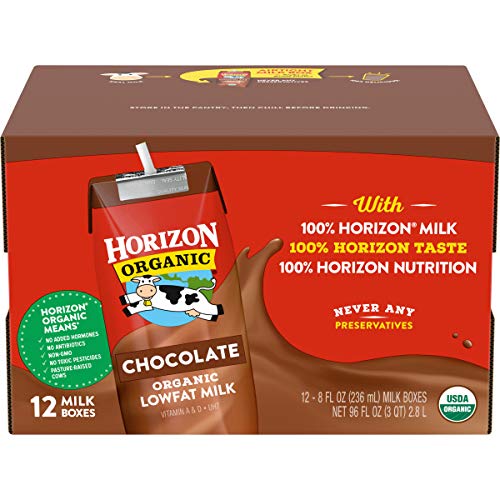 Horizon Organic Shelf-Stable 1% Low Fat milk Boxes, Chocolate, 12 Count(Pack of 1)