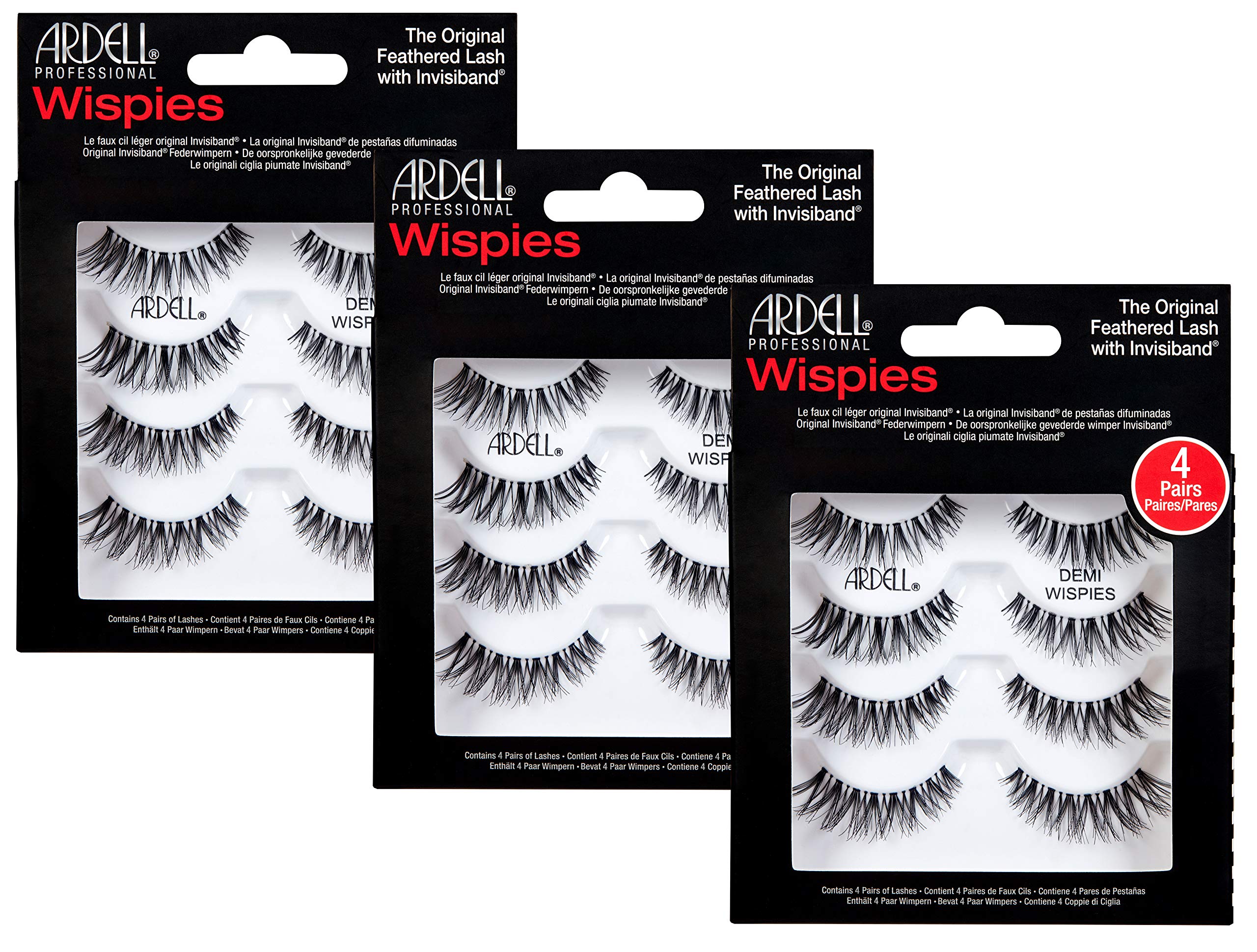 ARDELL Professional Natural Multipack - Demi Wispies Black by Ardell, Pack of 3