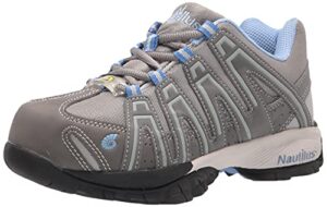 nautilus safety footwear womens sd athletic sneaker, grey/blue, 6.5 wide us