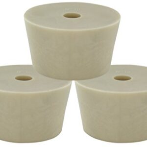 Drilled Rubber Stopper #10 Set of 3