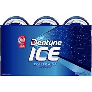 Dentyne Ice Peppermint Sugar Free Gum, 6 Bottles of 60 Pieces (360 Total Pieces)