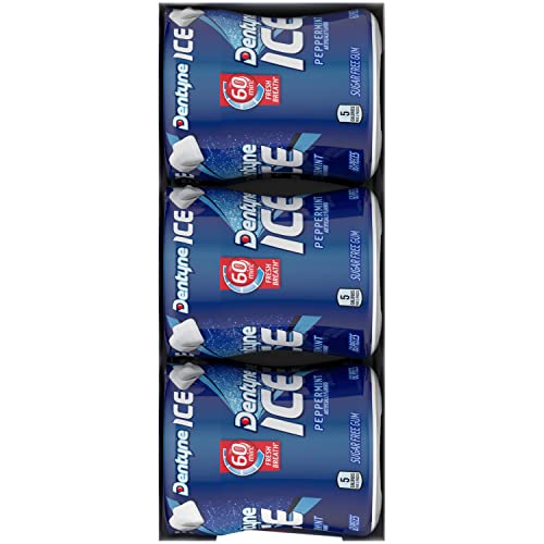 Dentyne Ice Peppermint Sugar Free Gum, 6 Bottles of 60 Pieces (360 Total Pieces)