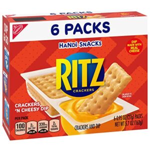 Handi-Snacks RITZ Crackers 'N Cheesy Dip Snack Packs, 12 Boxes of 6 Snack Packs (72 Total Packs)