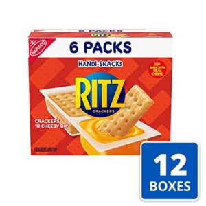 Handi-Snacks RITZ Crackers 'N Cheesy Dip Snack Packs, 12 Boxes of 6 Snack Packs (72 Total Packs)