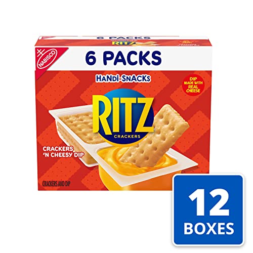 Handi-Snacks RITZ Crackers 'N Cheesy Dip Snack Packs, 12 Boxes of 6 Snack Packs (72 Total Packs)