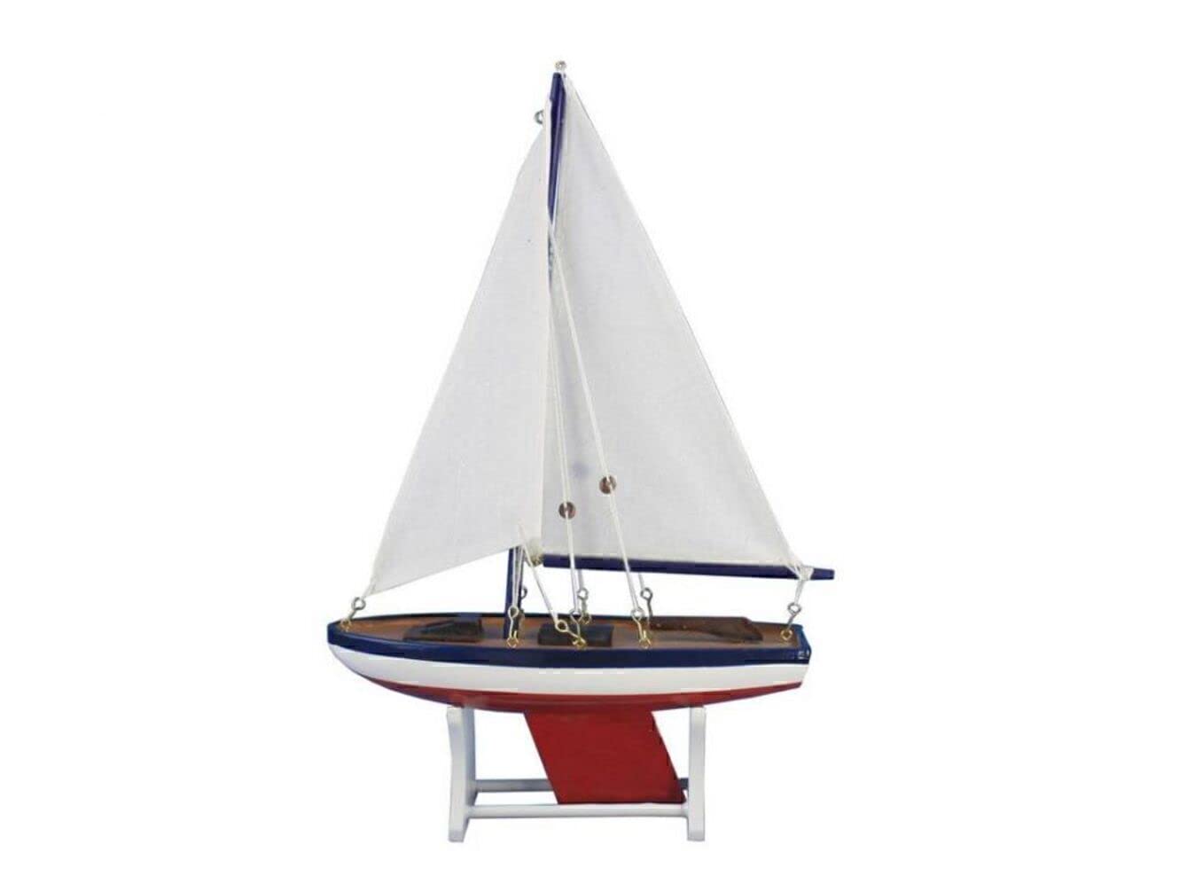 Hampton Nautical It Floats 12" American Floating Sailboat Hampton Nautical Model Ship, Fully Assembled (Not a Kit)