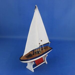 Hampton Nautical It Floats 12" American Floating Sailboat Hampton Nautical Model Ship, Fully Assembled (Not a Kit)