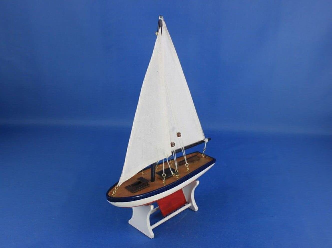 Hampton Nautical It Floats 12" American Floating Sailboat Hampton Nautical Model Ship, Fully Assembled (Not a Kit)