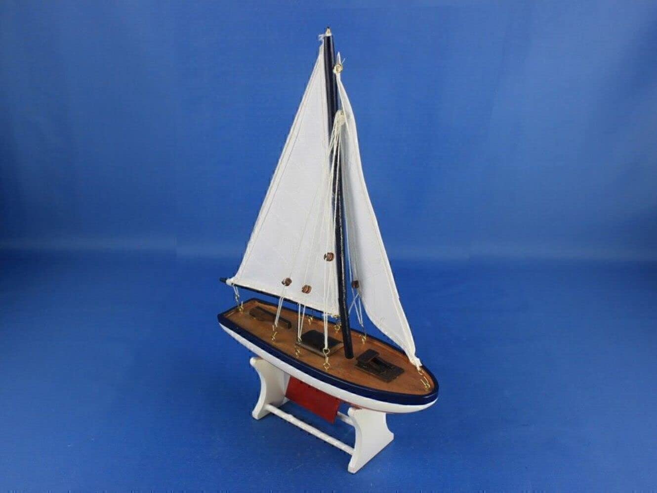 Hampton Nautical It Floats 12" American Floating Sailboat Hampton Nautical Model Ship, Fully Assembled (Not a Kit)