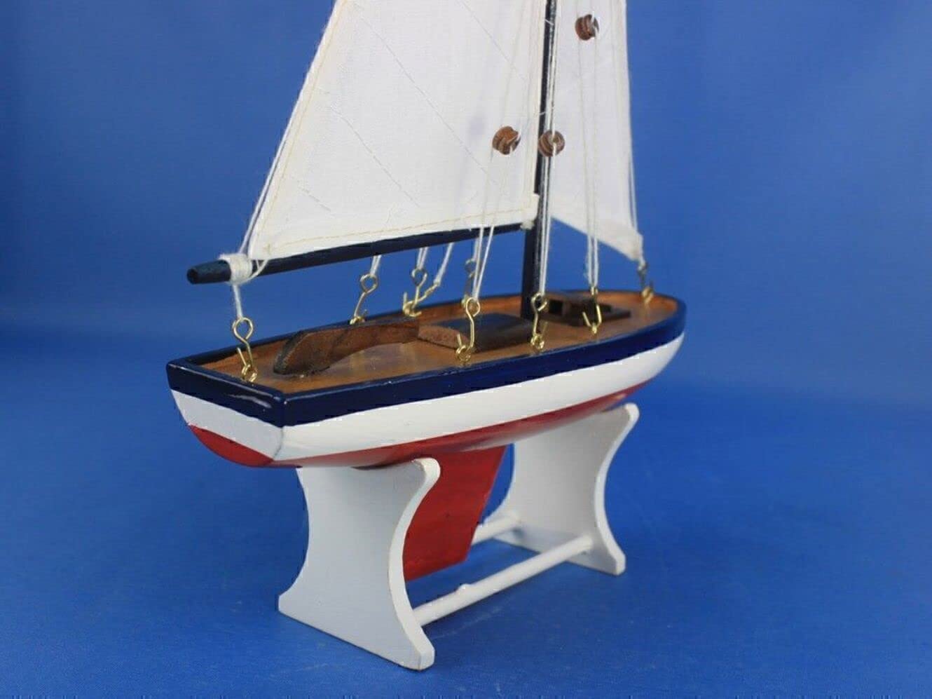 Hampton Nautical It Floats 12" American Floating Sailboat Hampton Nautical Model Ship, Fully Assembled (Not a Kit)