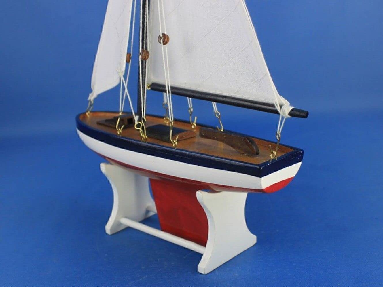 Hampton Nautical It Floats 12" American Floating Sailboat Hampton Nautical Model Ship, Fully Assembled (Not a Kit)