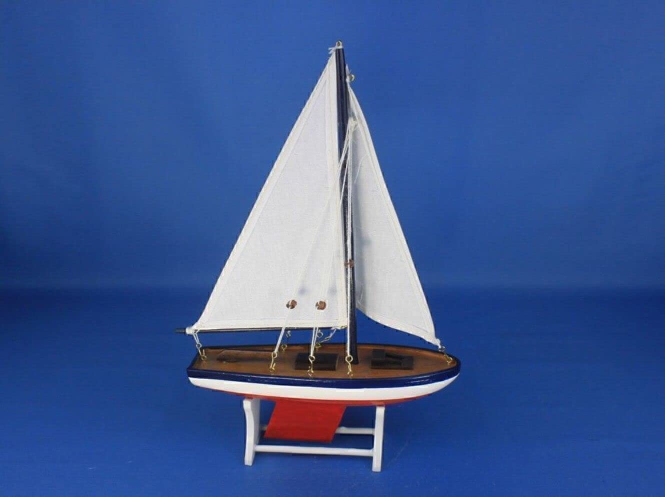 Hampton Nautical It Floats 12" American Floating Sailboat Hampton Nautical Model Ship, Fully Assembled (Not a Kit)