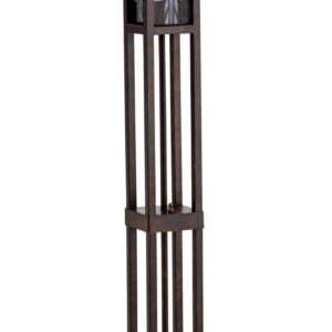 Robert Louis Tiffany Mission Southwest Tiffany Style Standing Floor Lamp with Night Light Art Deco 60.5" Tall Oiled Bronze Copper Stained Glass Shade Decor for Living Room Reading House Bedroom