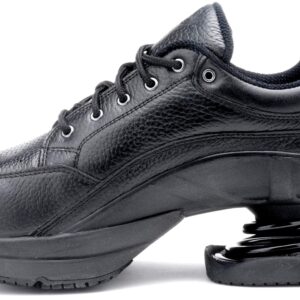 Z-CoiL Women's Legend Slip Resistant Black Leather Tennis Shoe 6 C/D US