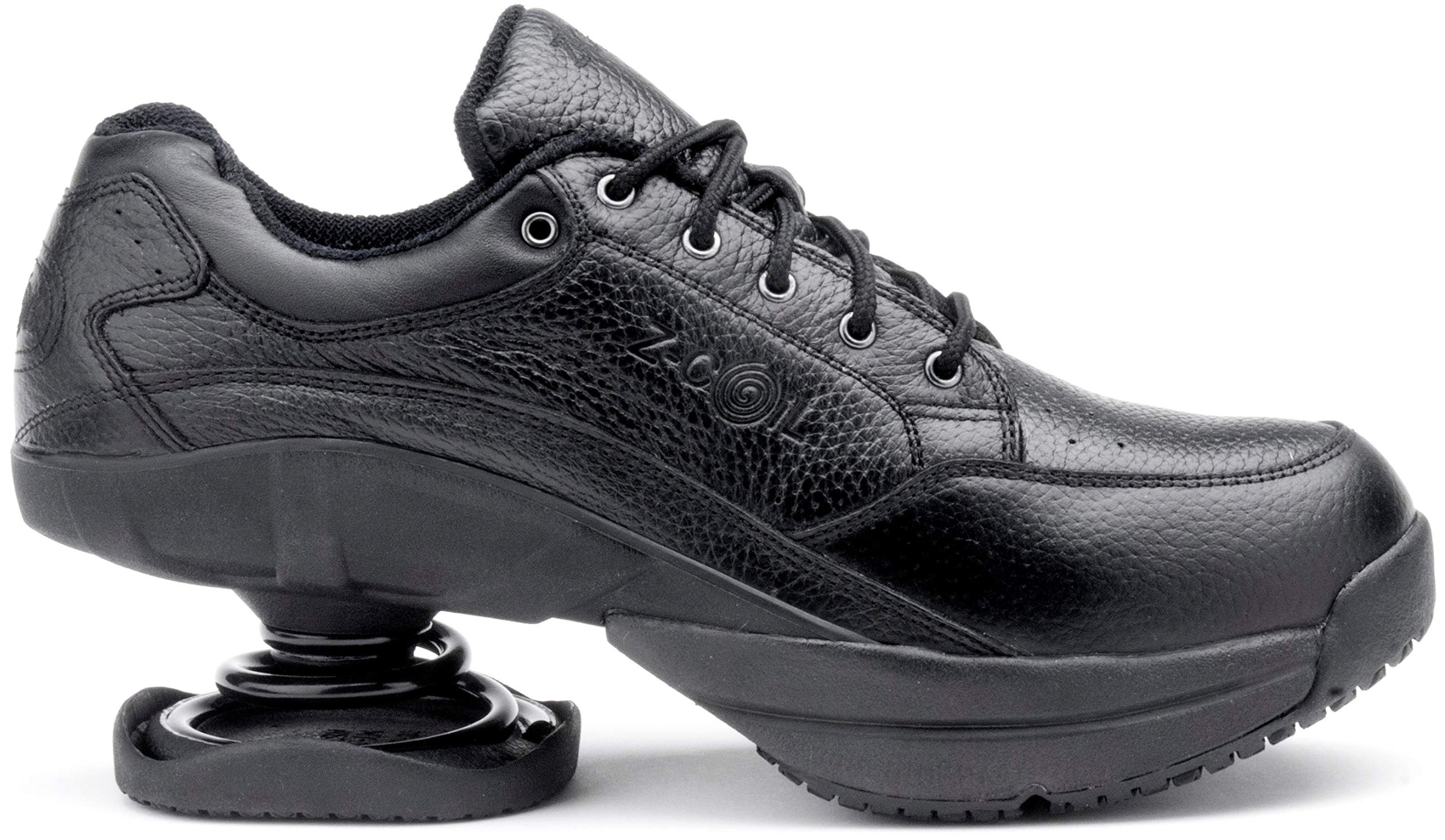 Z-CoiL Women's Legend Slip Resistant Black Leather Tennis Shoe 6 C/D US